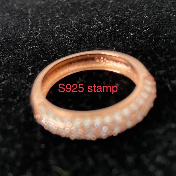 Jewelry | Stamp S925 Rose Gf Cubic Zirconia Band Ring | Poshmark